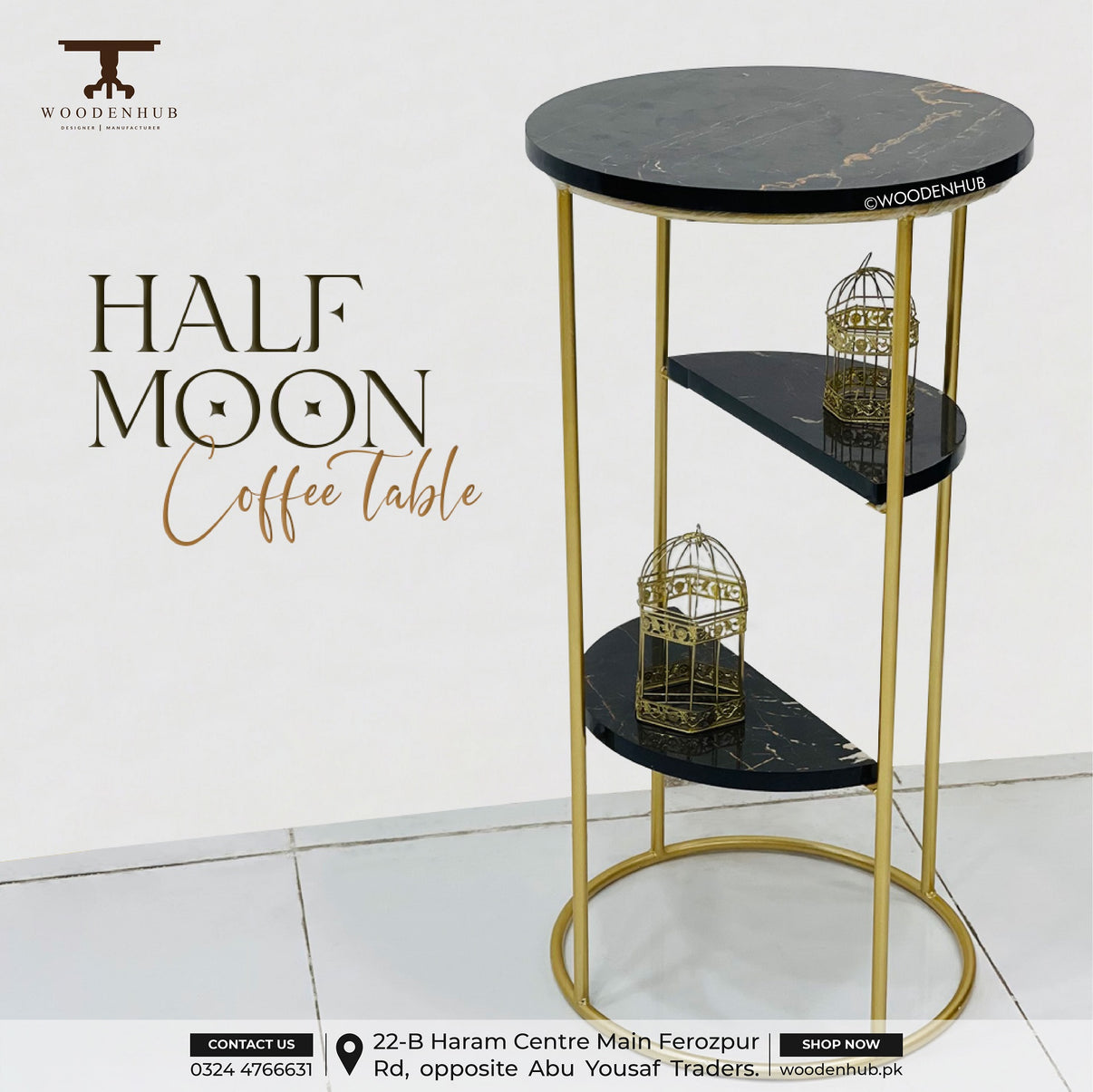 Half Moon Coffee Table – WOODEN HUB