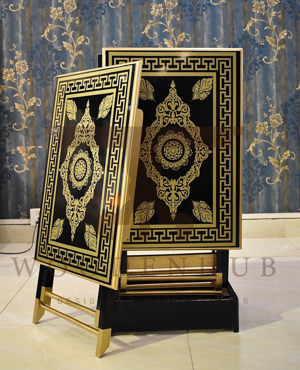 VERSACE BIG SERVING TABLE SET (4PC) – WOODEN HUB