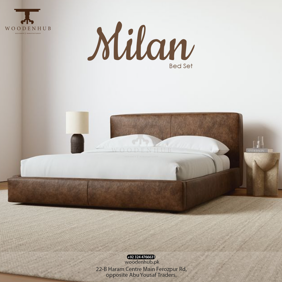 MILAN BED SET (Bed+Side Tables) – WOODEN HUB